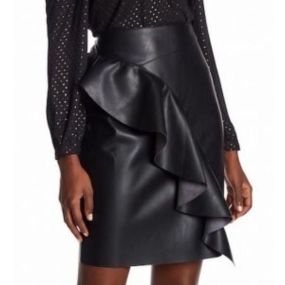 Nordstrom | Skirts | Nwt Nordstrom Leather Ruffle Pencil Dress Skirt ...